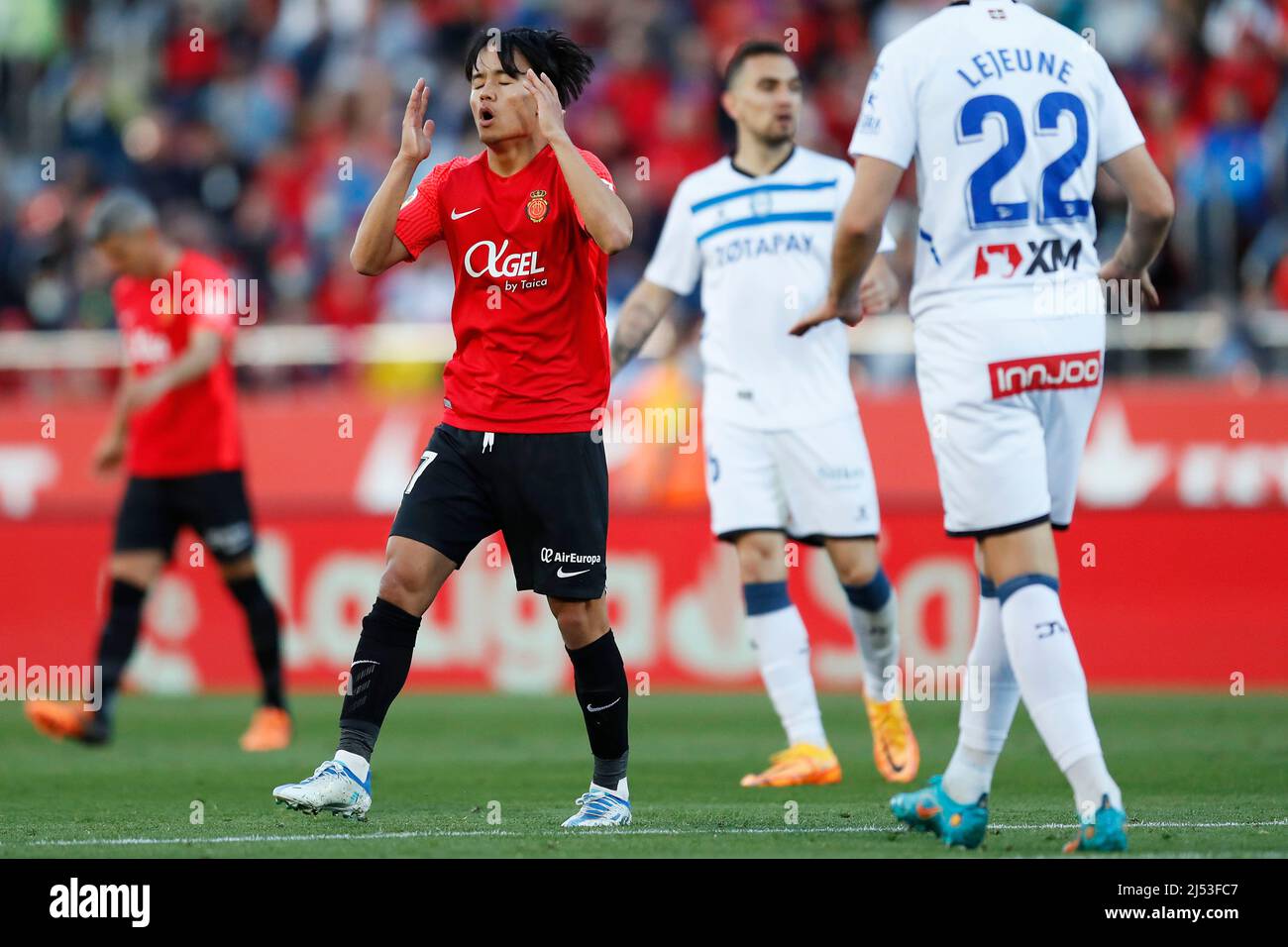 Palma de Mallorca, Spain. Credit: D. 19th Apr, 2022. Takefusa Kubo (Mallorca) Football/Soccer ...