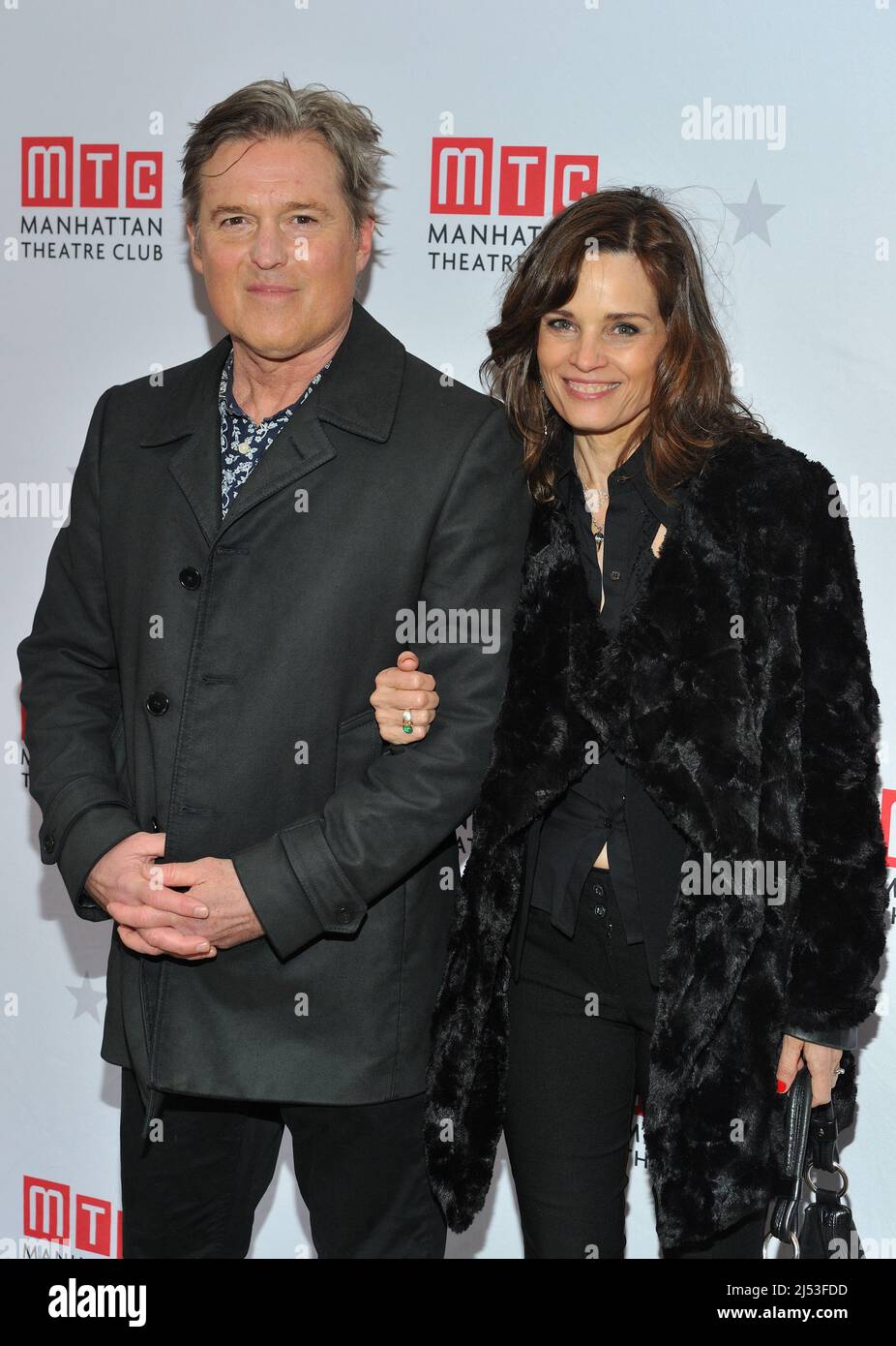 New York, USA. 19th Apr, 2022. L-R: Bill Sage and guest attend the ...