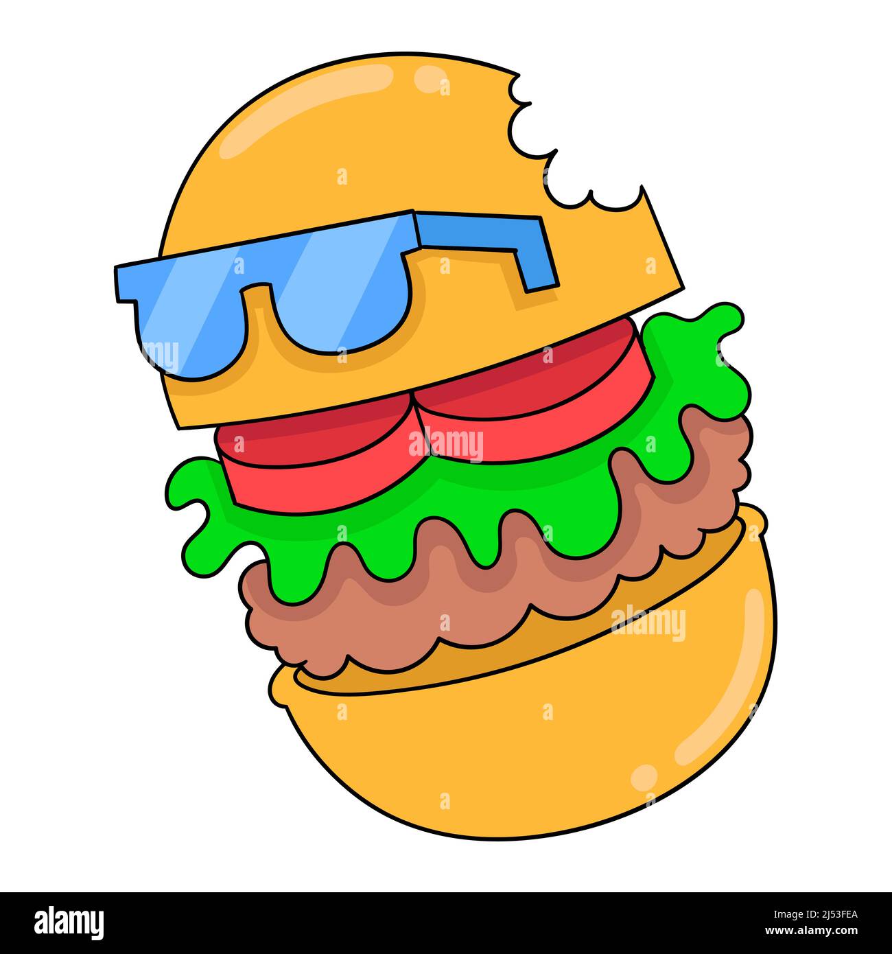 Emoticon glasses wearing face Stock Vector Images - Alamy