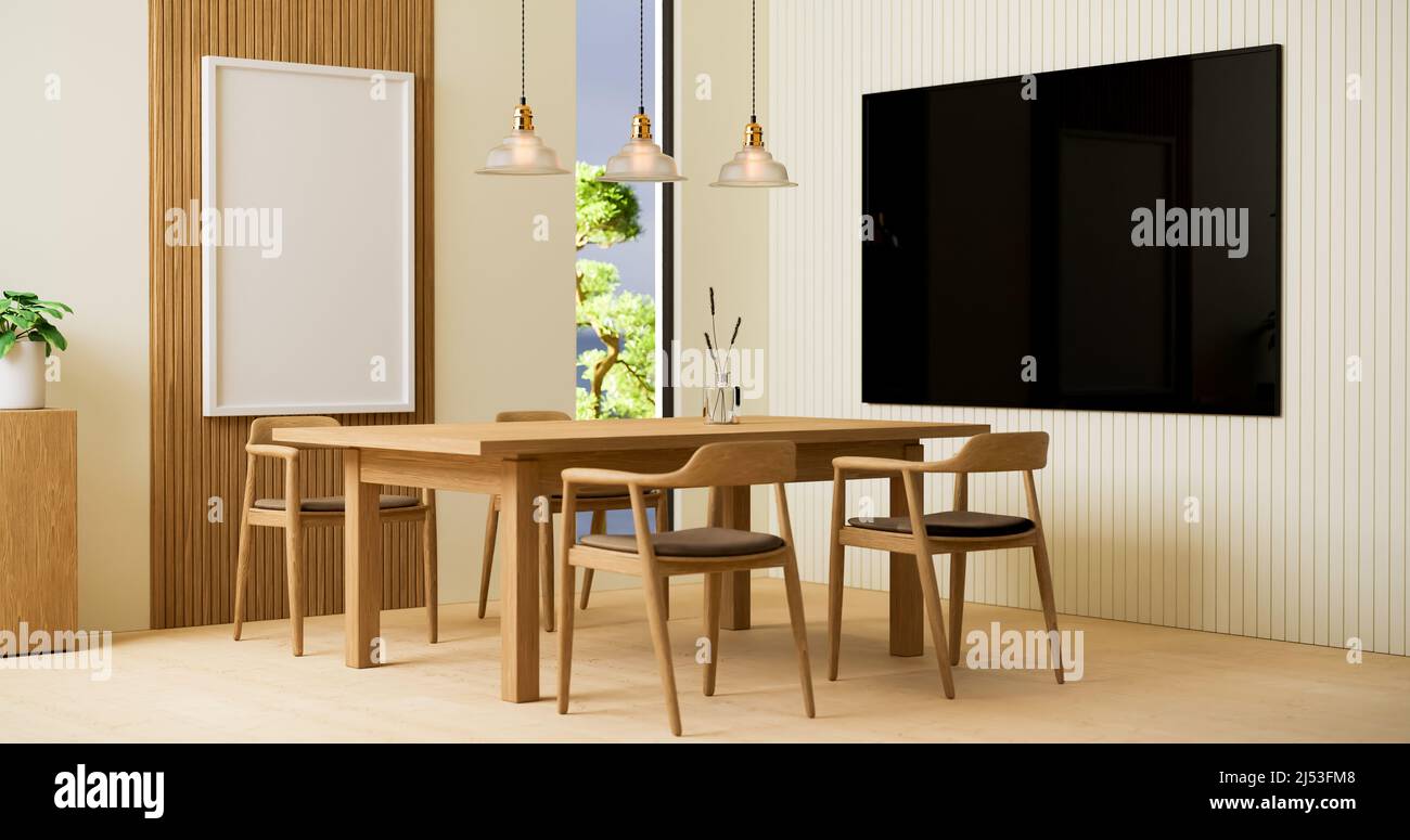 Modern meeting room interior design with comfortable wood meeting table ...