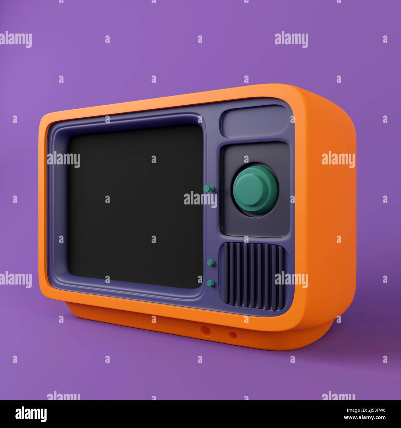 Colourful old TV 3D render. Minimalistic illustration, modern design ...
