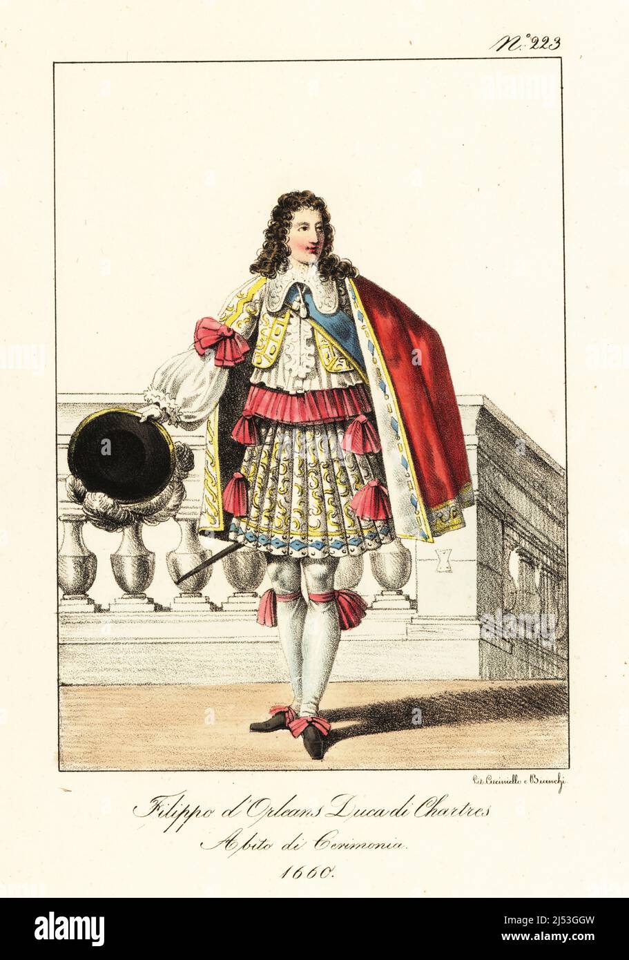 Philippe I, Duke of Orléans, in ceremonial robes, 1660. In scarlet cape ...