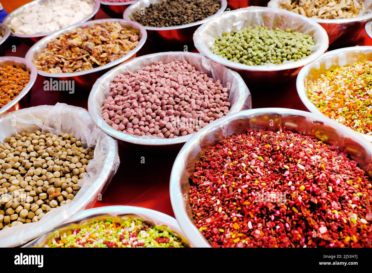 Indian variety of traditional mouth freshener in bowl for sale, mukhwas ...