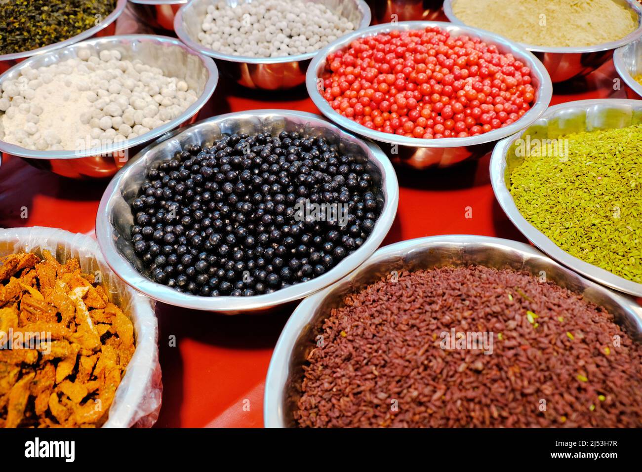Indian variety of traditional mouth freshener in bowl for sale, mukhwas ...