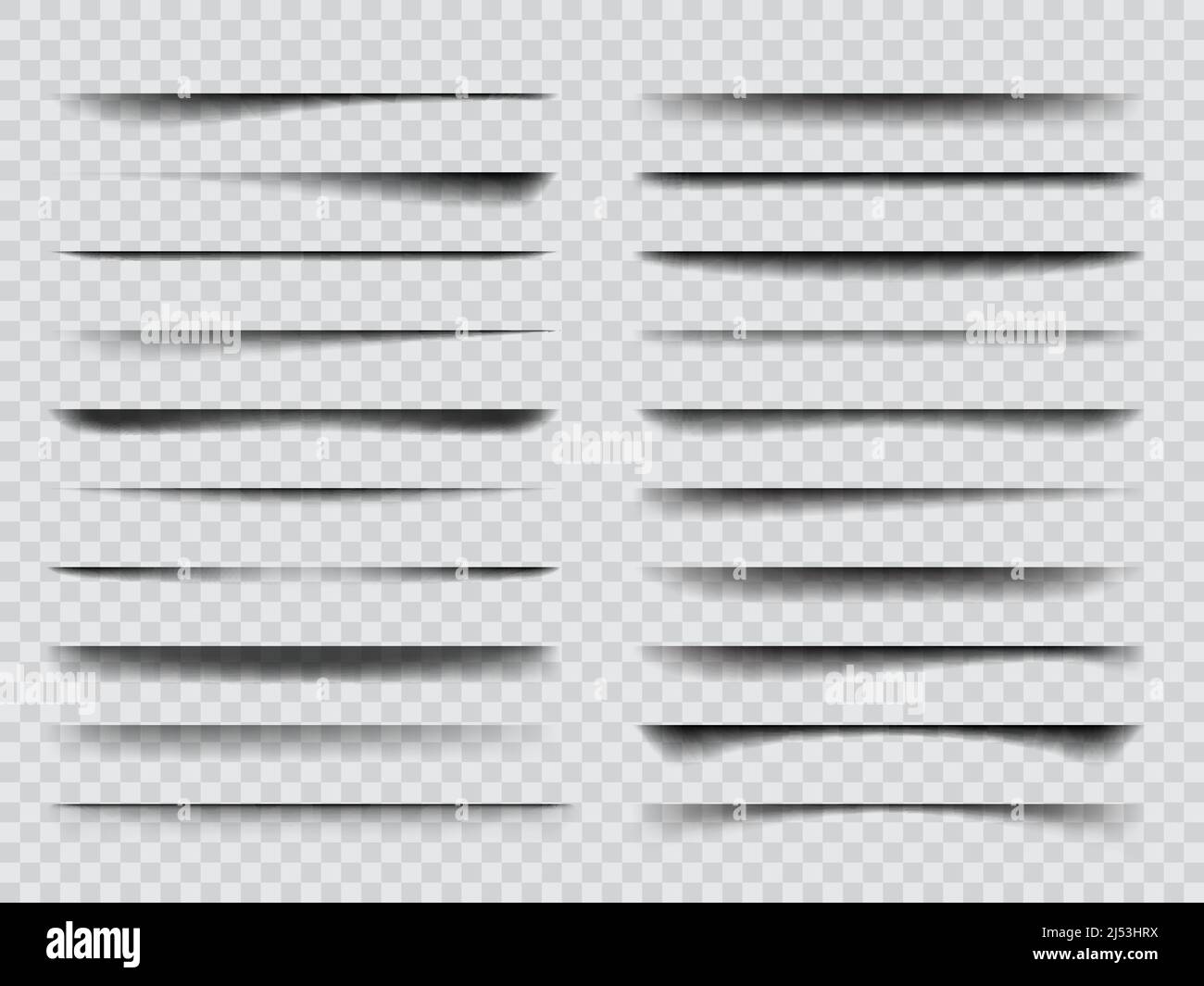 Realistic overlay transparent shadow effects. Isolated vector black or ...