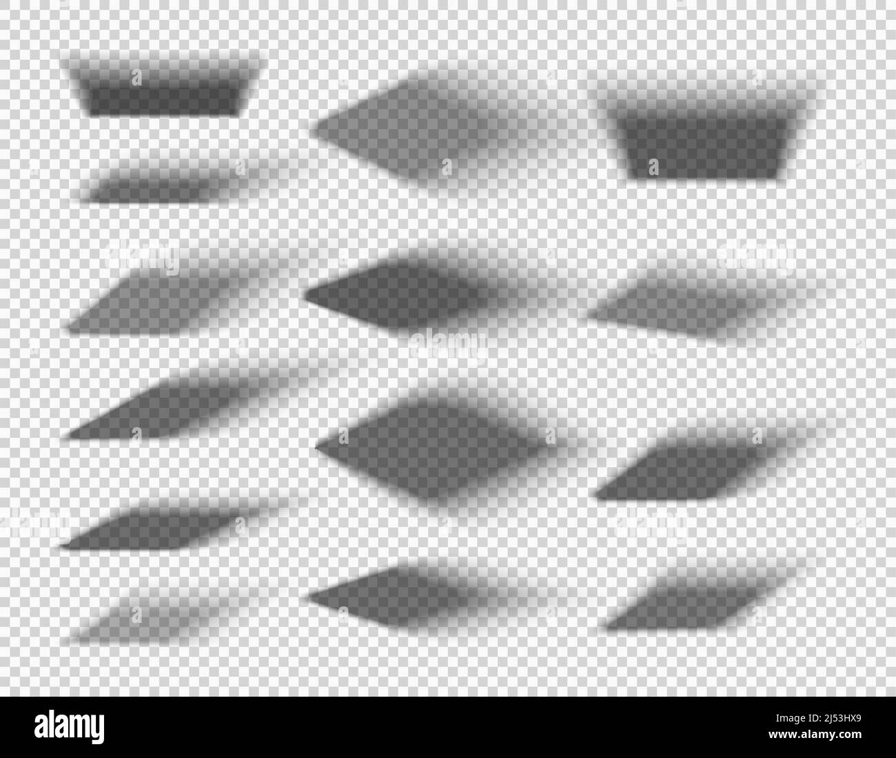 Square and rectangle box shadow effects. Isolated vector black or grey ...