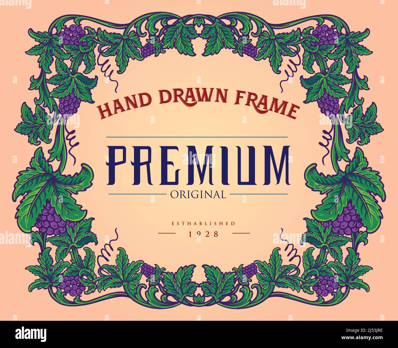 Classic frame wine labels with floral ornate Stock Vector Image & Art ...
