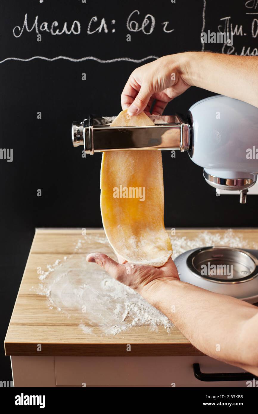 Making homemade pasta. The concept of healthy homemade food, Italian ...