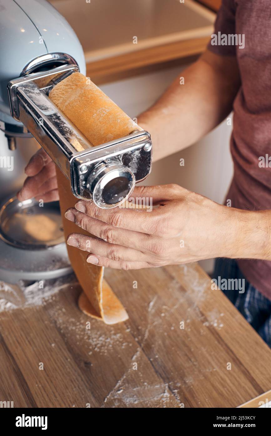 Making homemade pasta. The concept of healthy homemade food, Italian ...