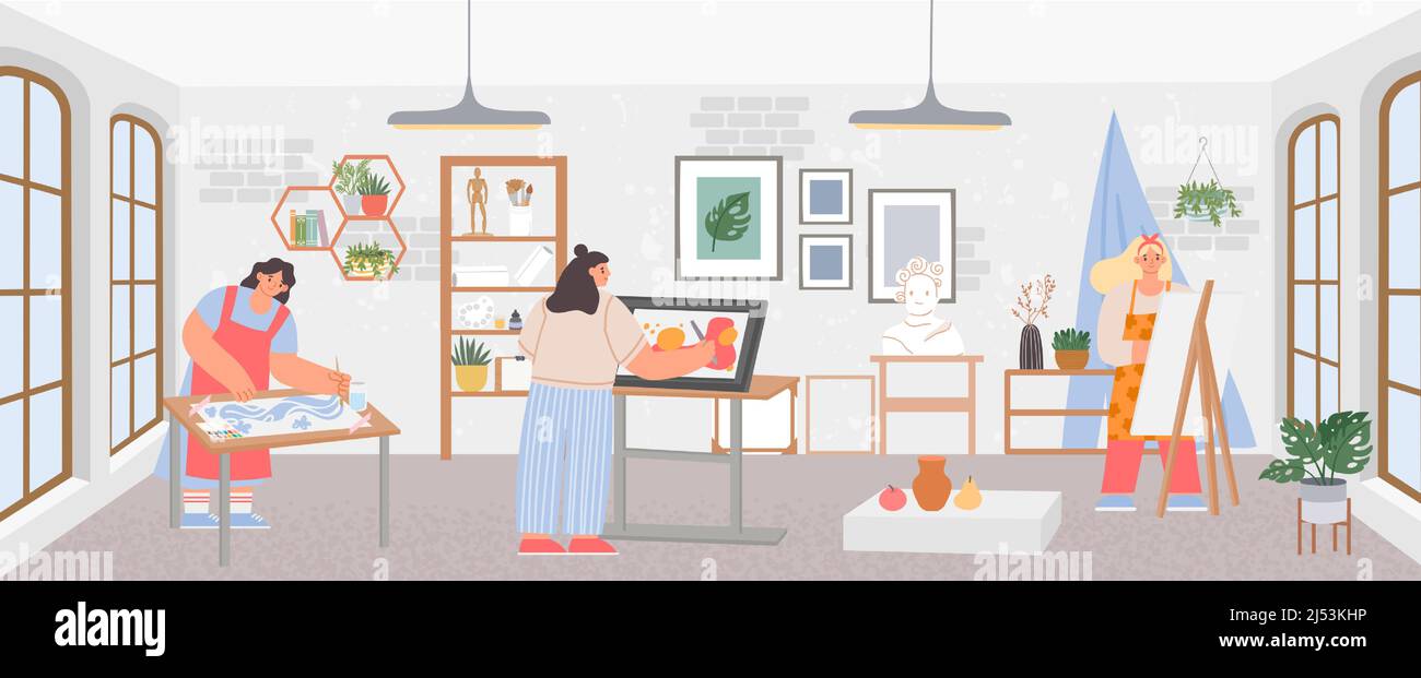 Cartoon artist studio hi-res stock photography and images - Alamy
