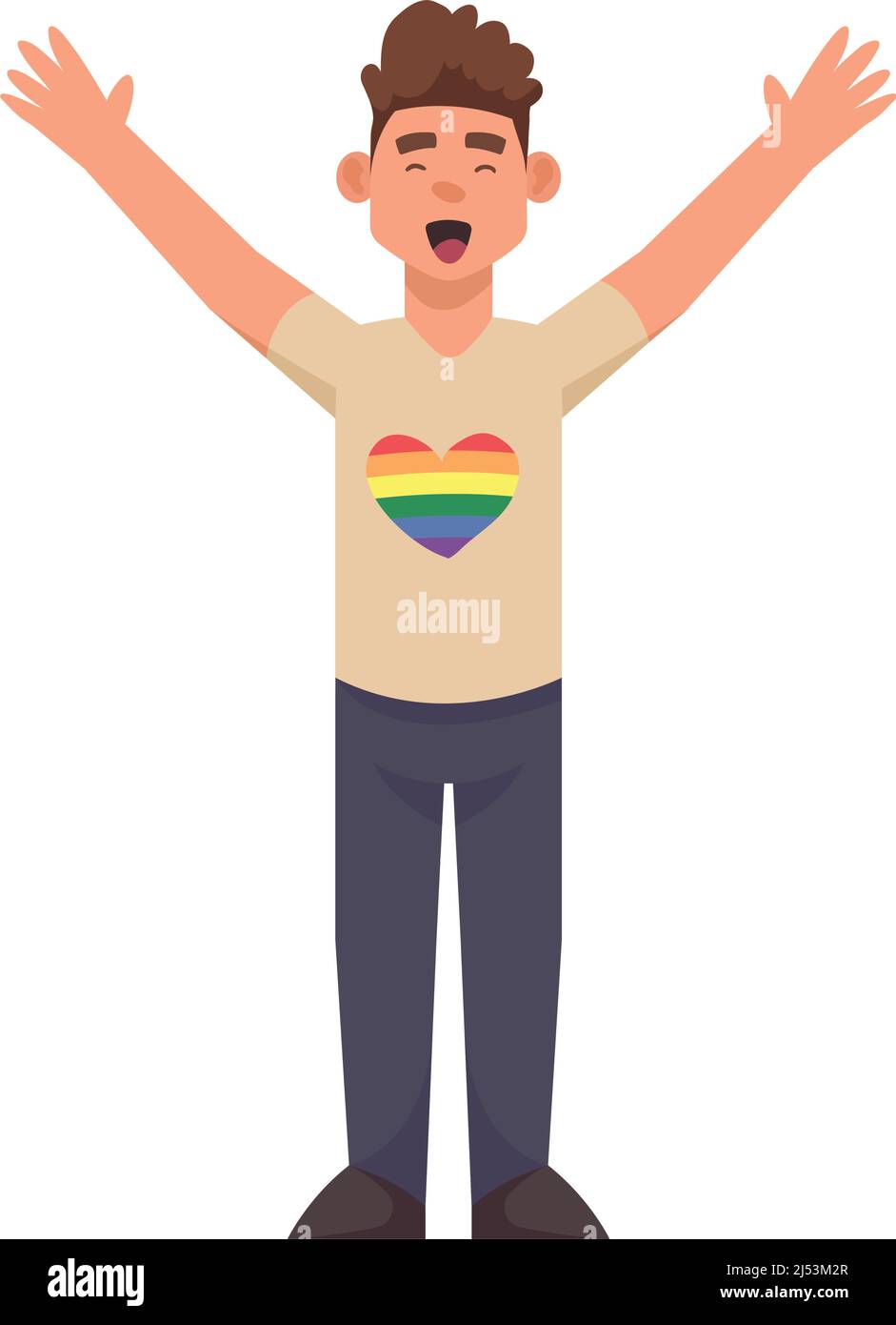 Gay Wearing Lgtbiq Heart In Shirt Stock Vector Image And Art Alamy