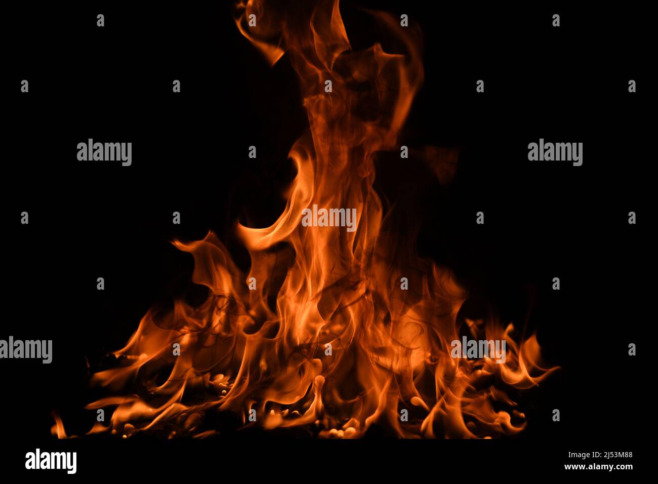 Texture of fire on a black background. Abstract fire flame background ...