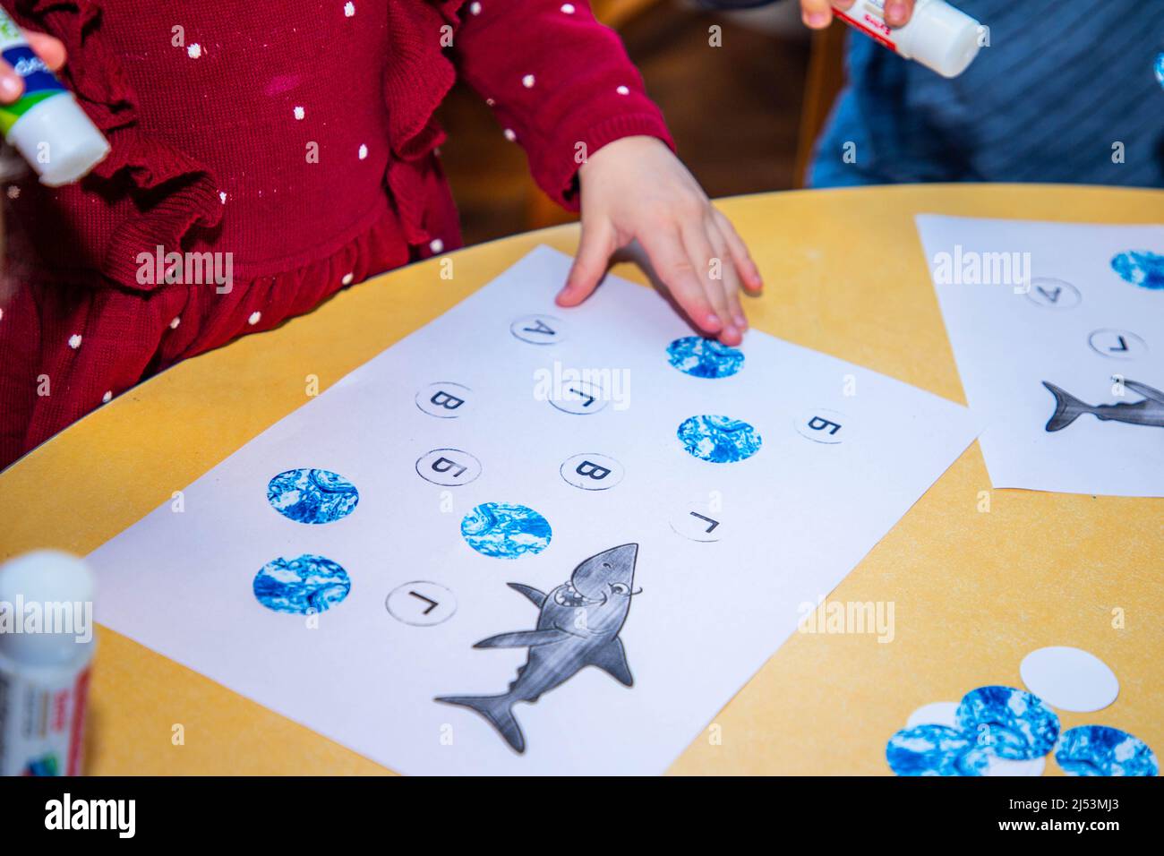 Children lesson on the study of the Russian letter alphabet Stock Photo ...