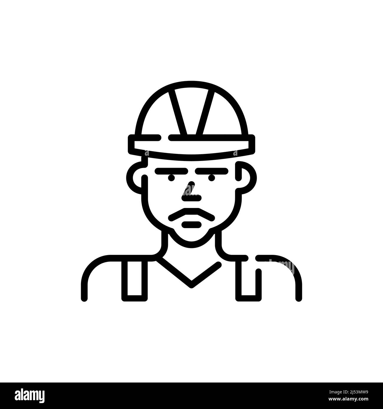 Construction contractor wearing a hard hat and overall. Pixel perfect ...