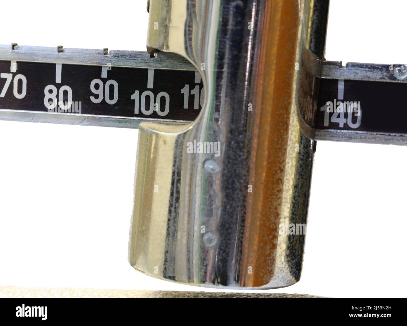 detail of the vintage bathroom scales in the nutritionist's doctor's ...