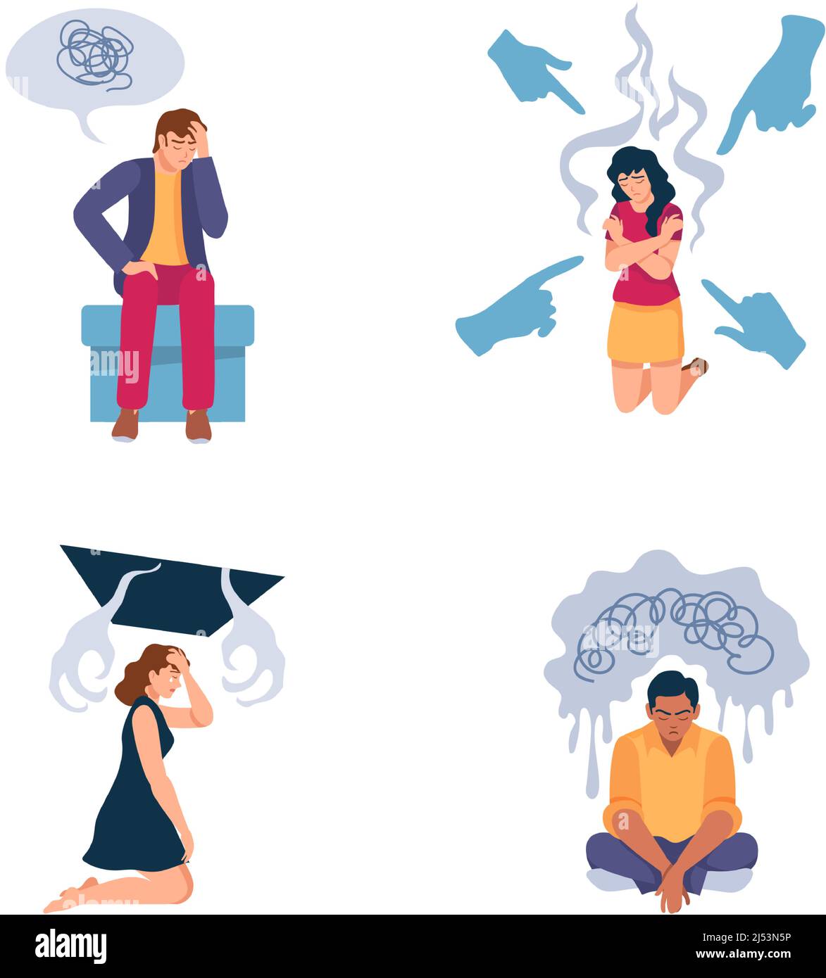 Psychology problems mental disorder Stock Vector Images - Alamy