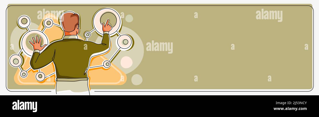 Businessman in suit manipulating circular chart representing strategy ...