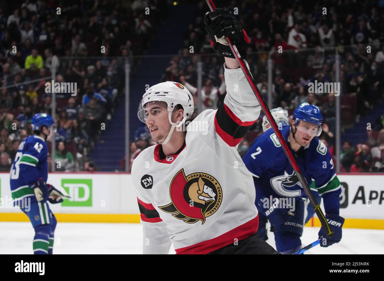 April 19, 2022, VANCOUVER, BC, CANADA: Ottawa Senators' Alex Formenton ...
