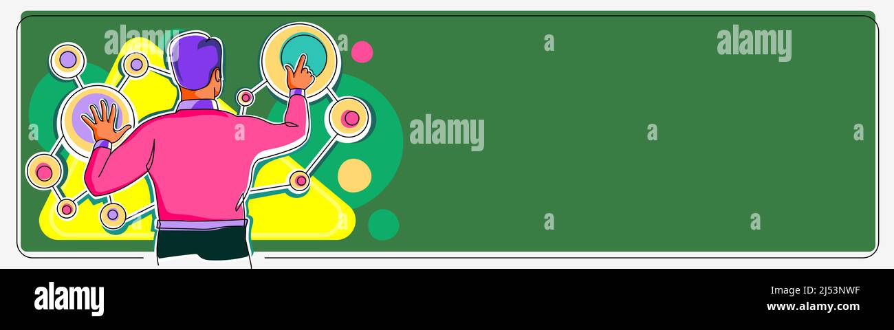 Businessman in suit manipulating circular chart representing strategy ...