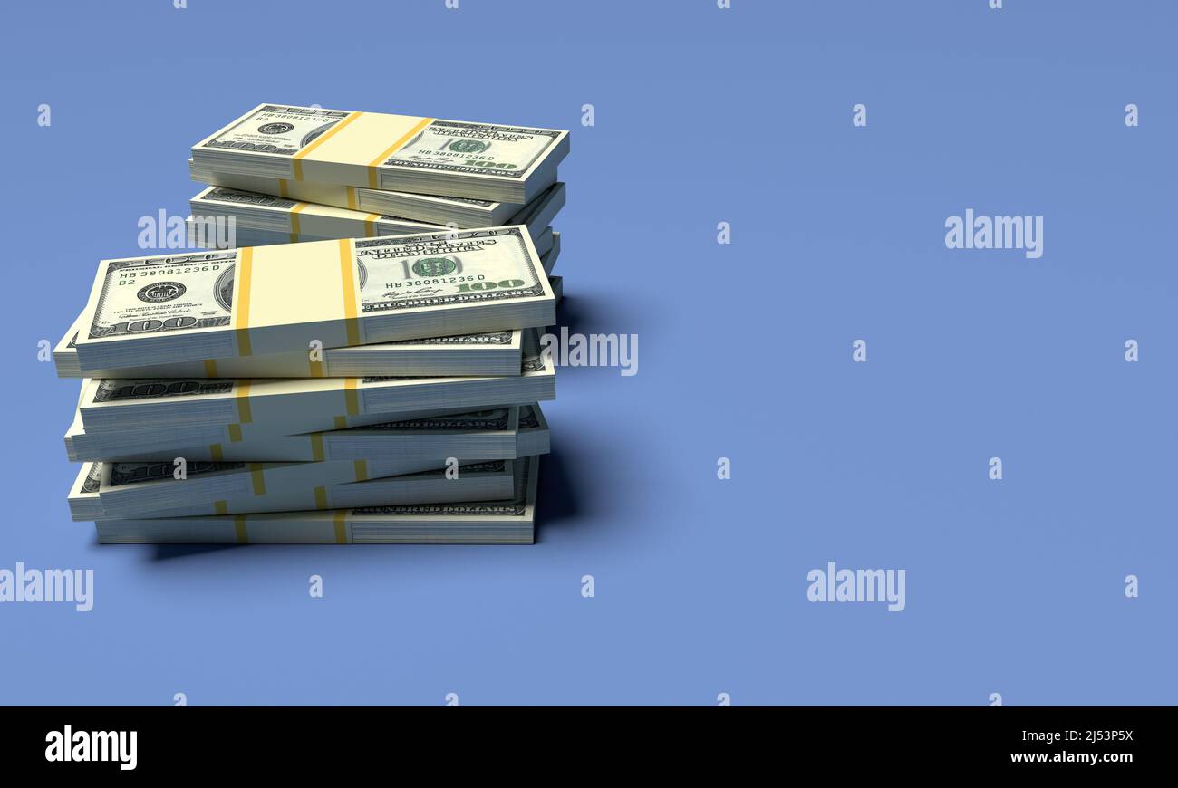 Money stacks from dollars with blank copy space backgrounds. Finance ...
