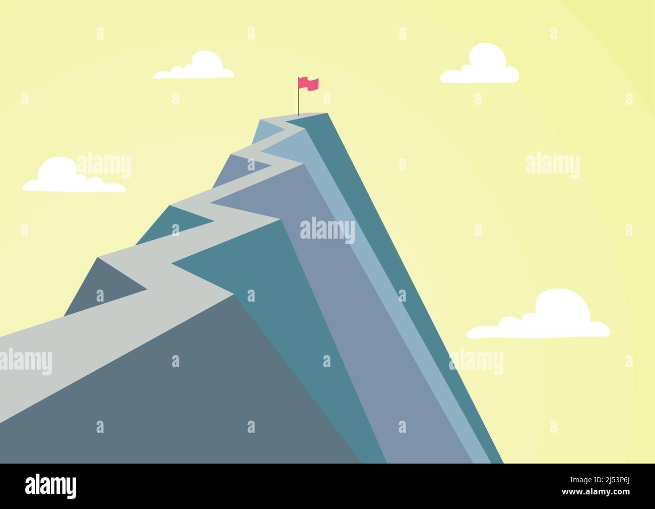 Mountain showing high road symbolizing reaching goals successfully ...