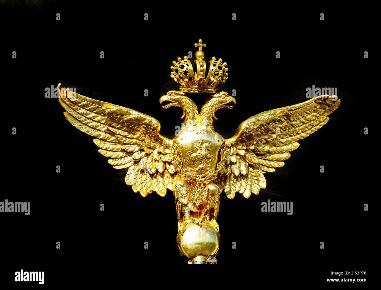 Bronze Double-headed eagle - Emblem of Russian Empire Stock Photo - Alamy