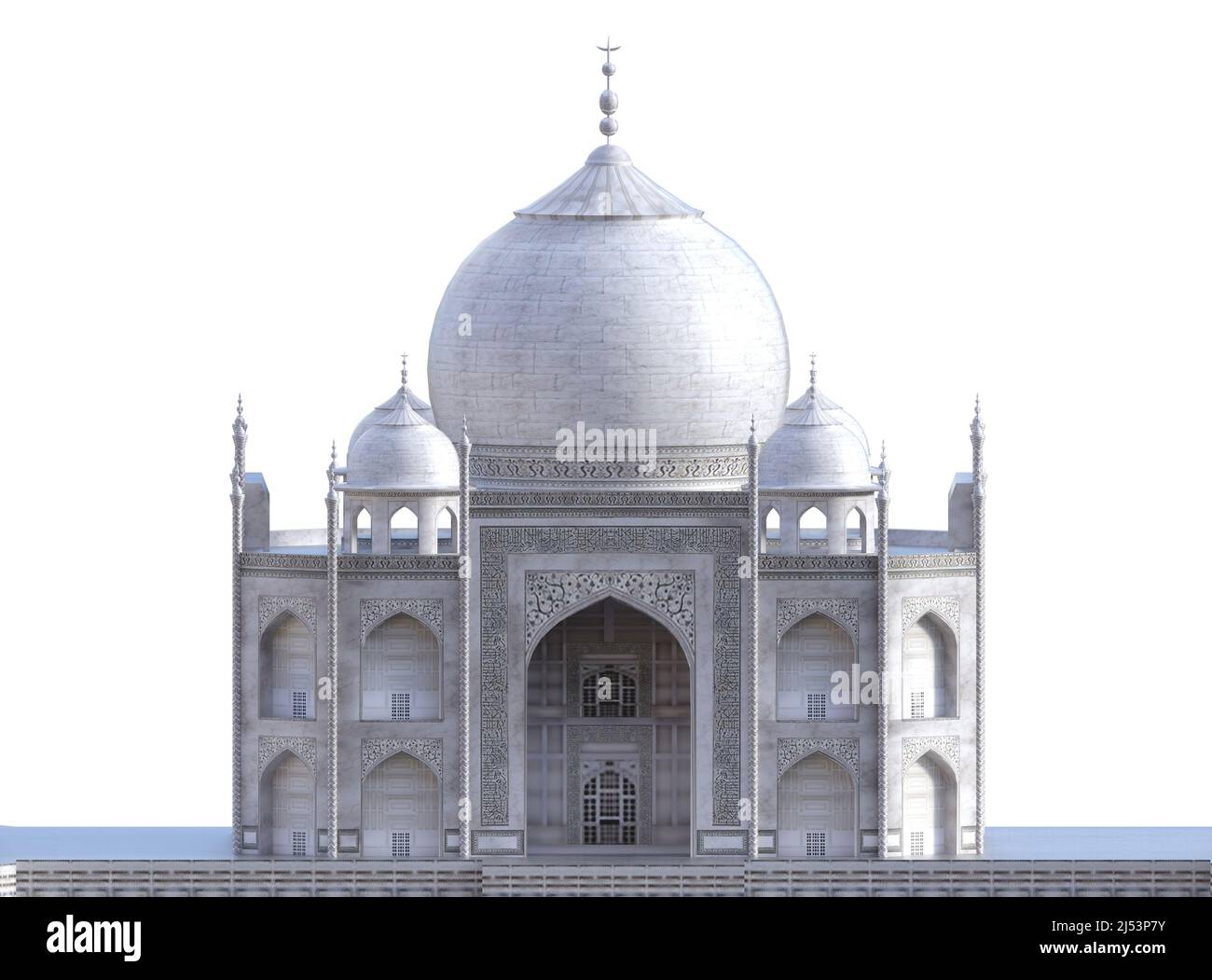 White Taj mahal building, famous landmark of India, 3D Illustration ...