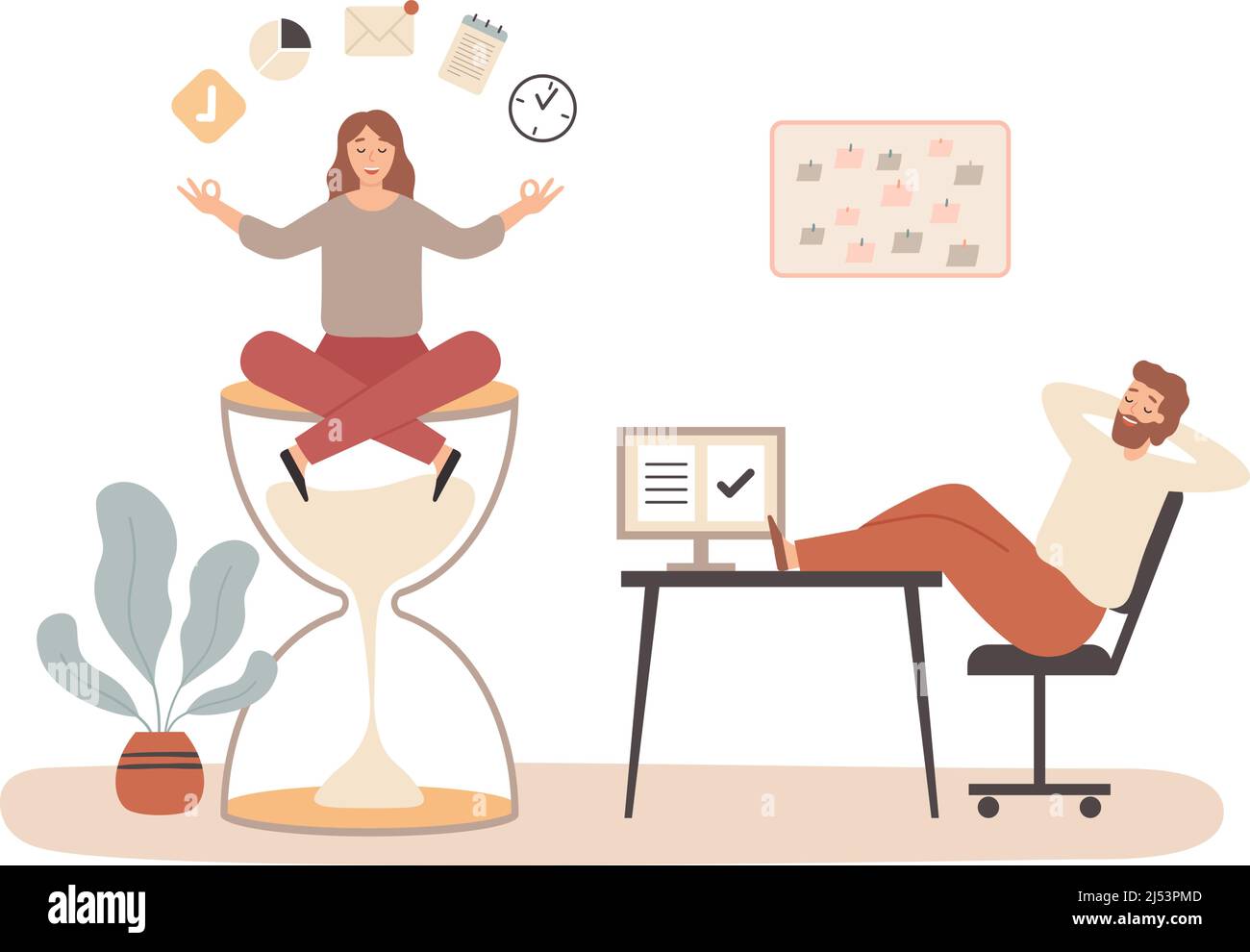 Time management cartoon hi-res stock photography and images - Alamy