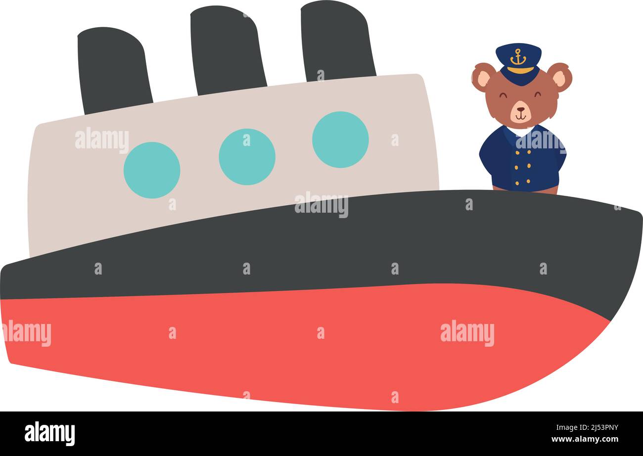 sailor bear in ship Stock Vector Image & Art - Alamy