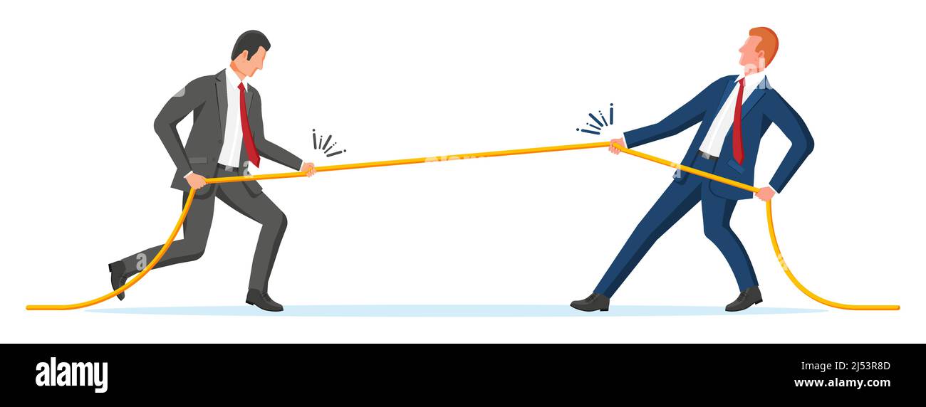 Two Businessman Pull of Rope Stock Vector Image & Art - Alamy