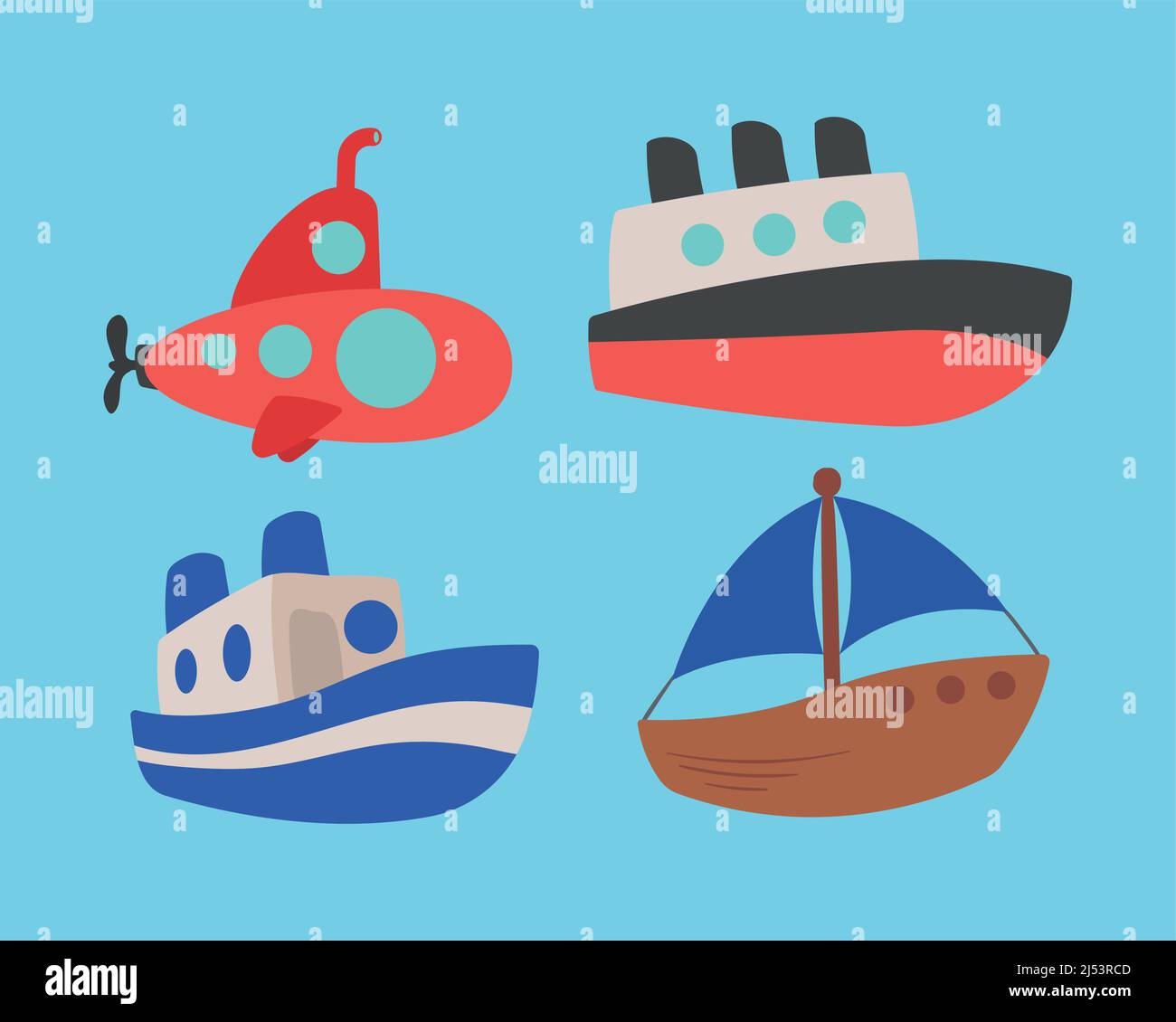 three ships and submarine Stock Vector Image & Art - Alamy