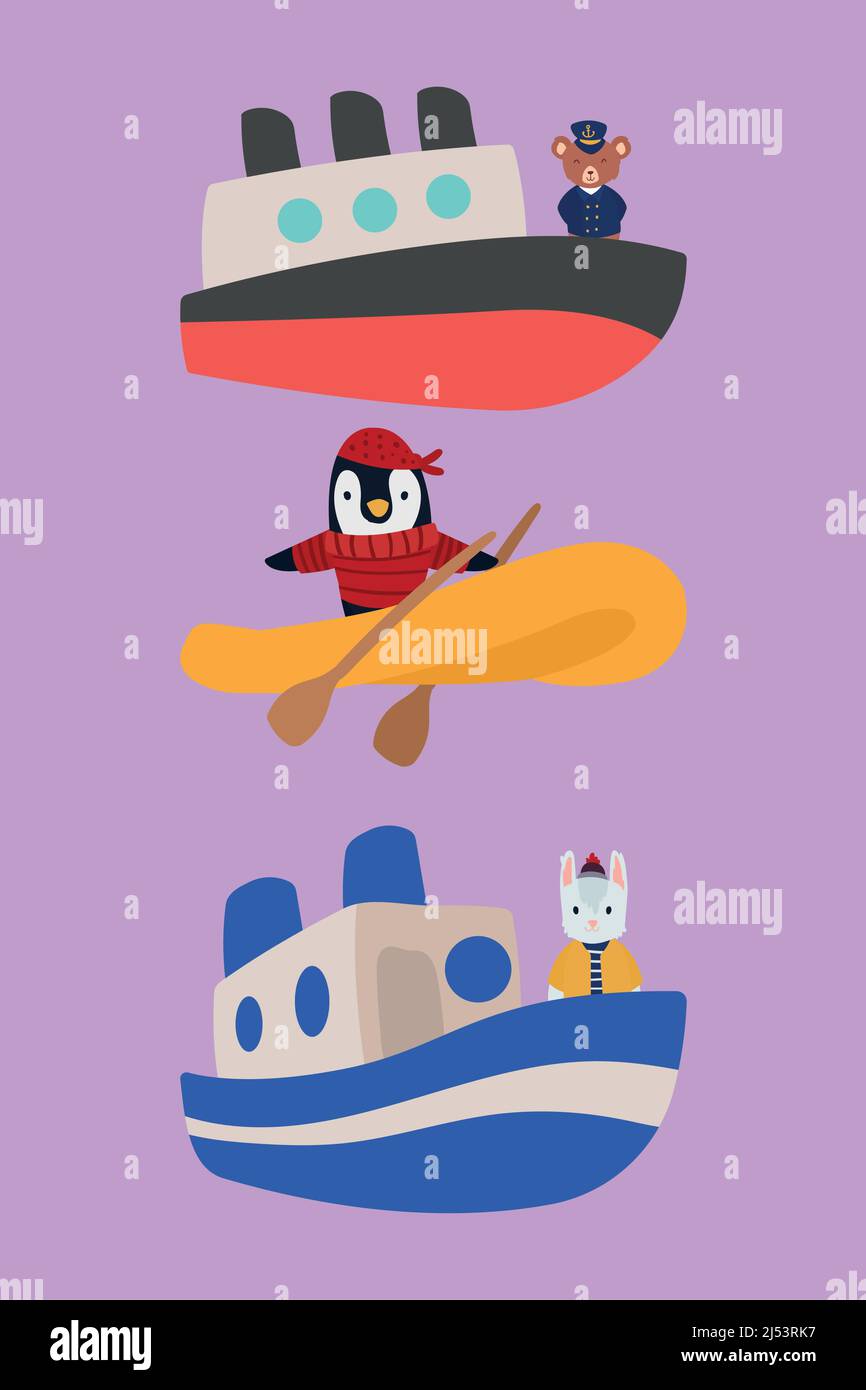 Boat with sailors Stock Vector Images - Alamy