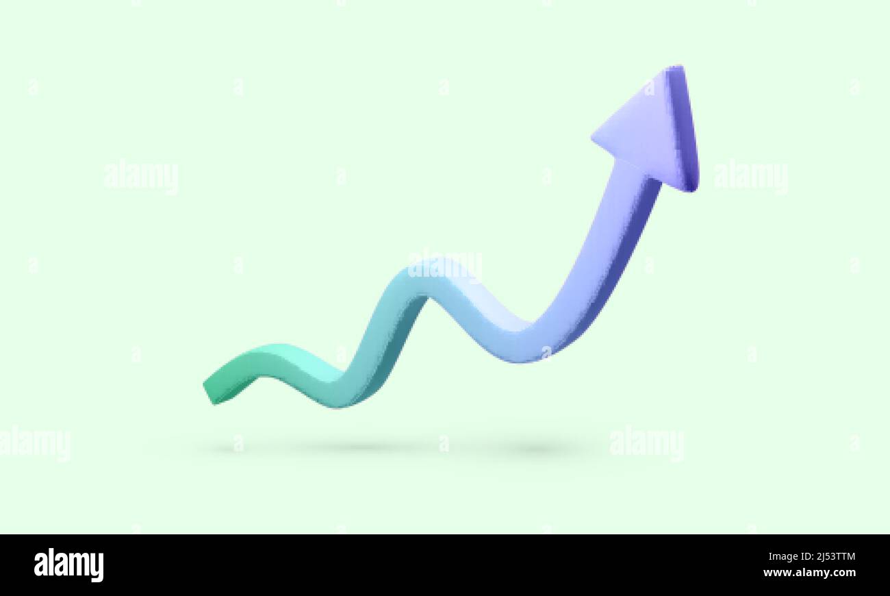3D realistic arrow up. Arrow show success of business strategy. Vector ...