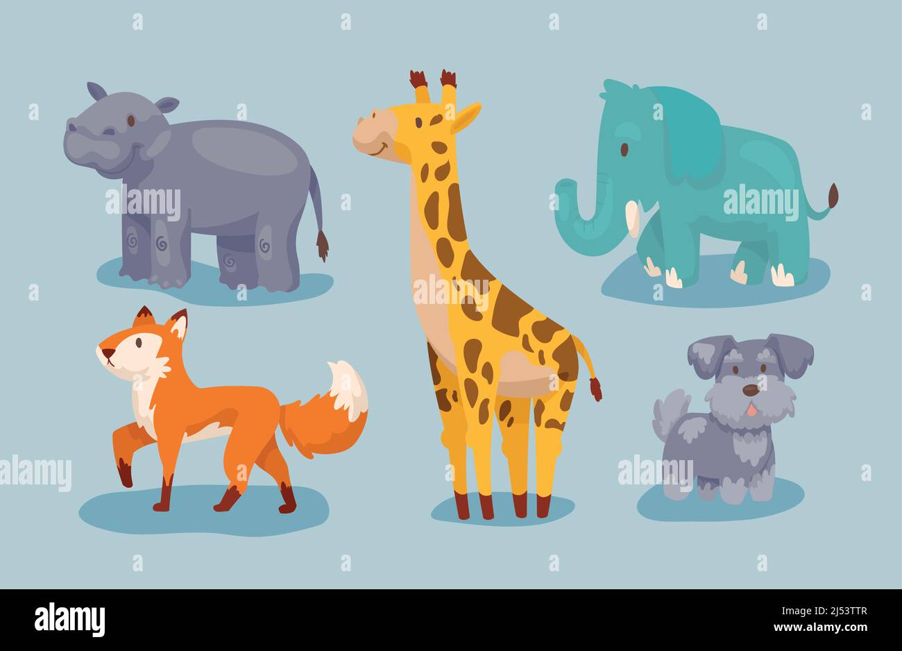five cute animals babies Stock Vector Image & Art - Alamy