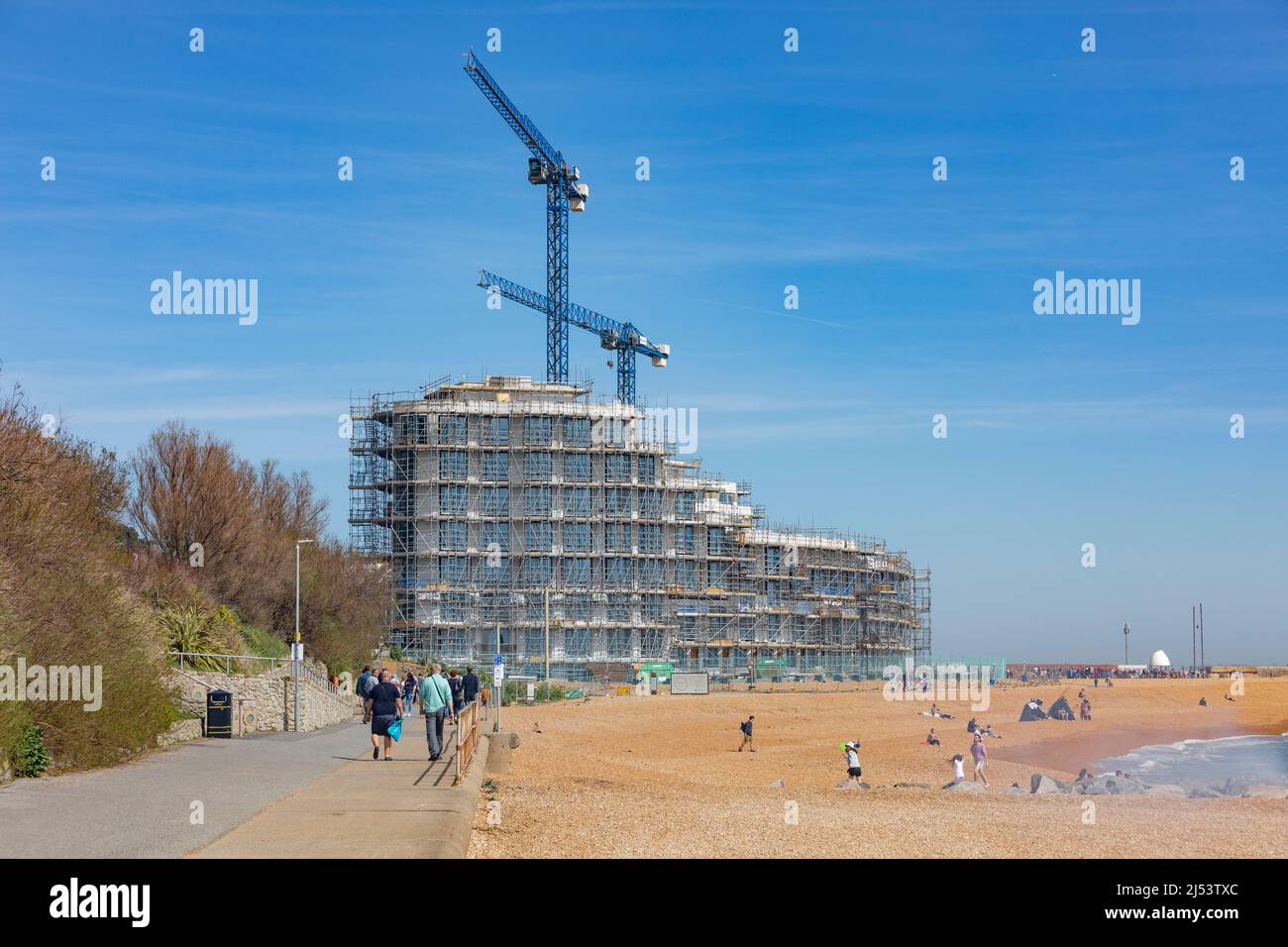 Construction in progress at Folkestone’s Shoreline harbour seafront ...