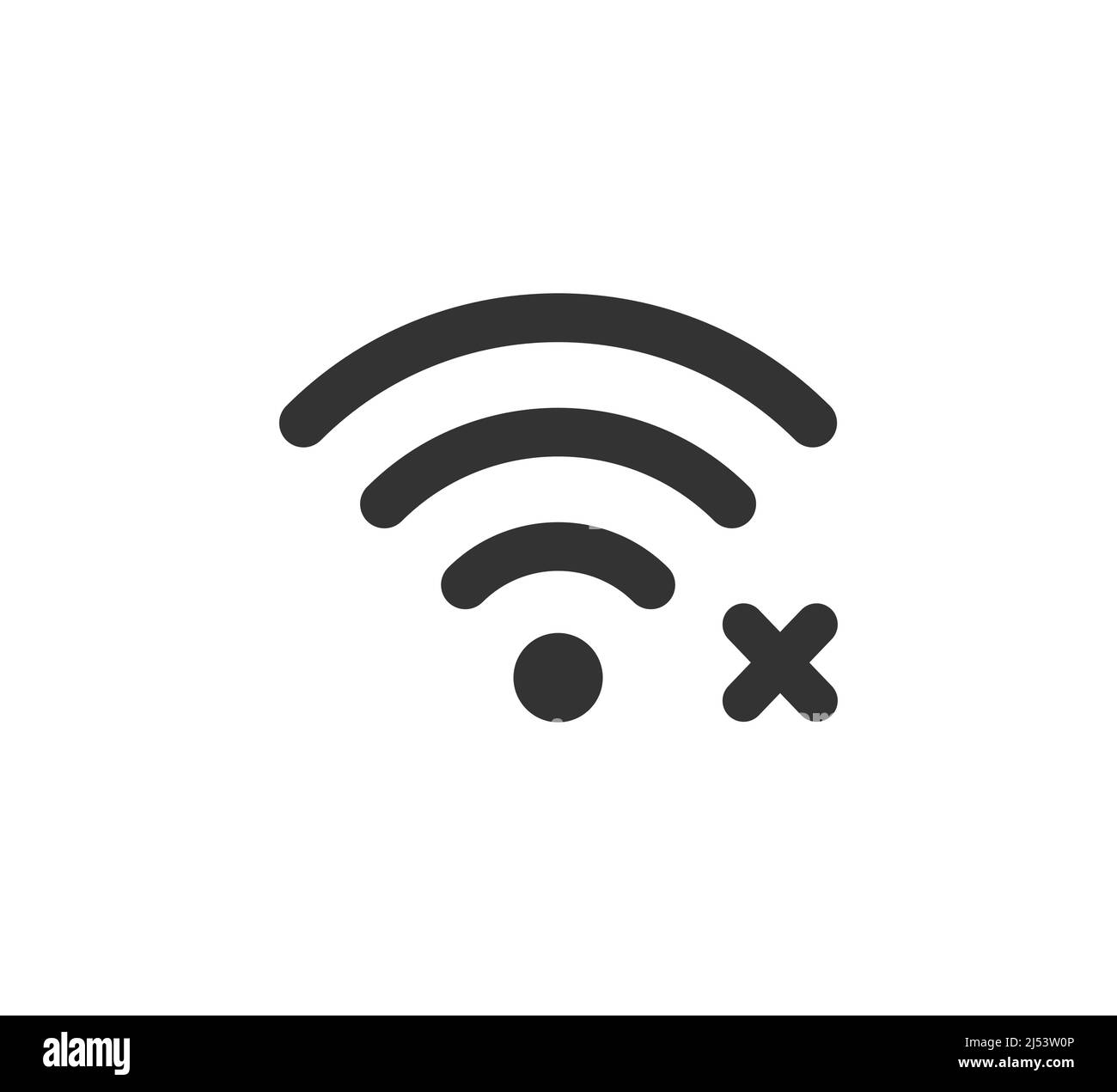 Wifi symbol and cross icon. Jamming wireless internet signal. Wi Fi ...
