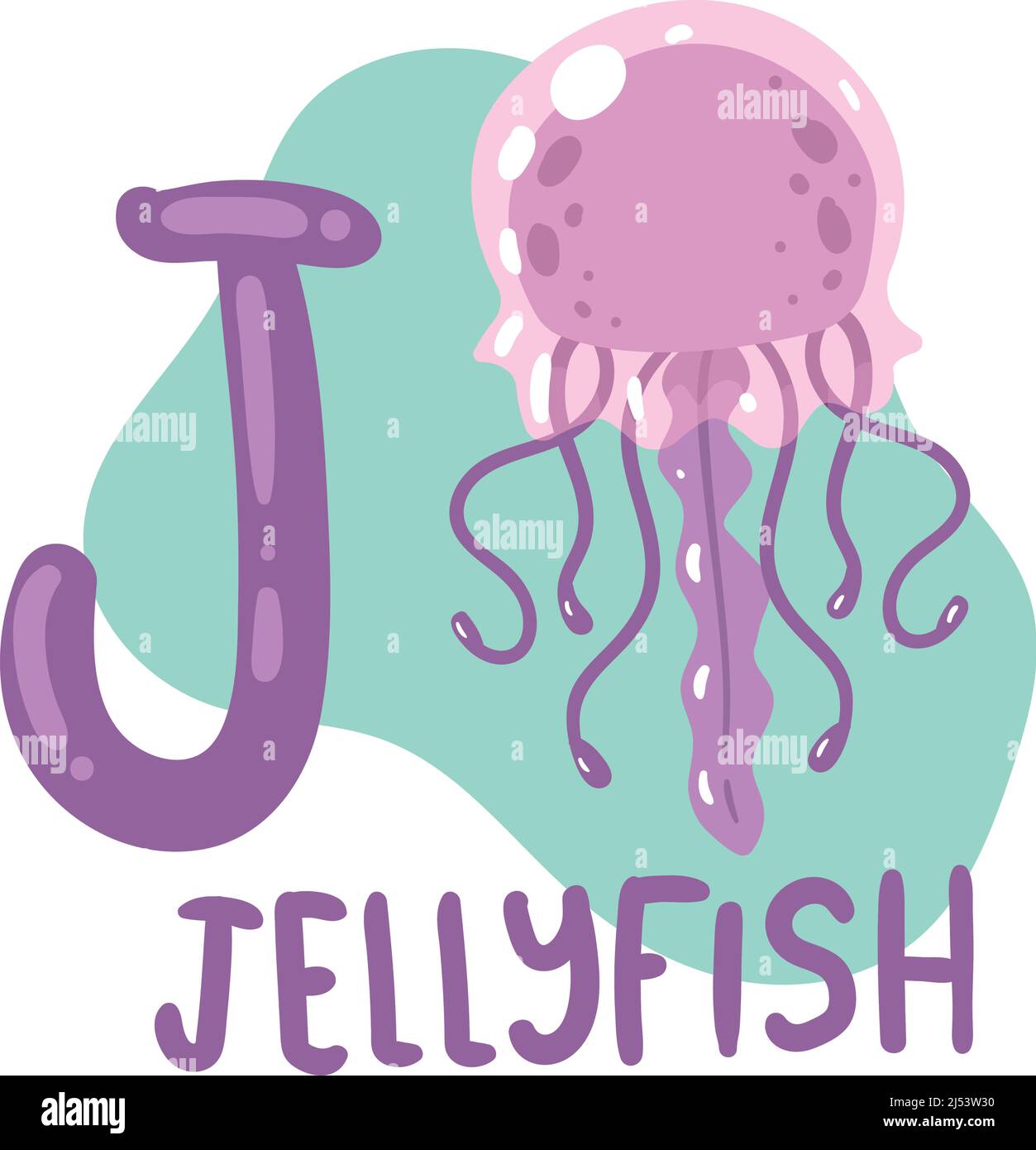 Letter j jellyfish Stock Vector Images - Alamy