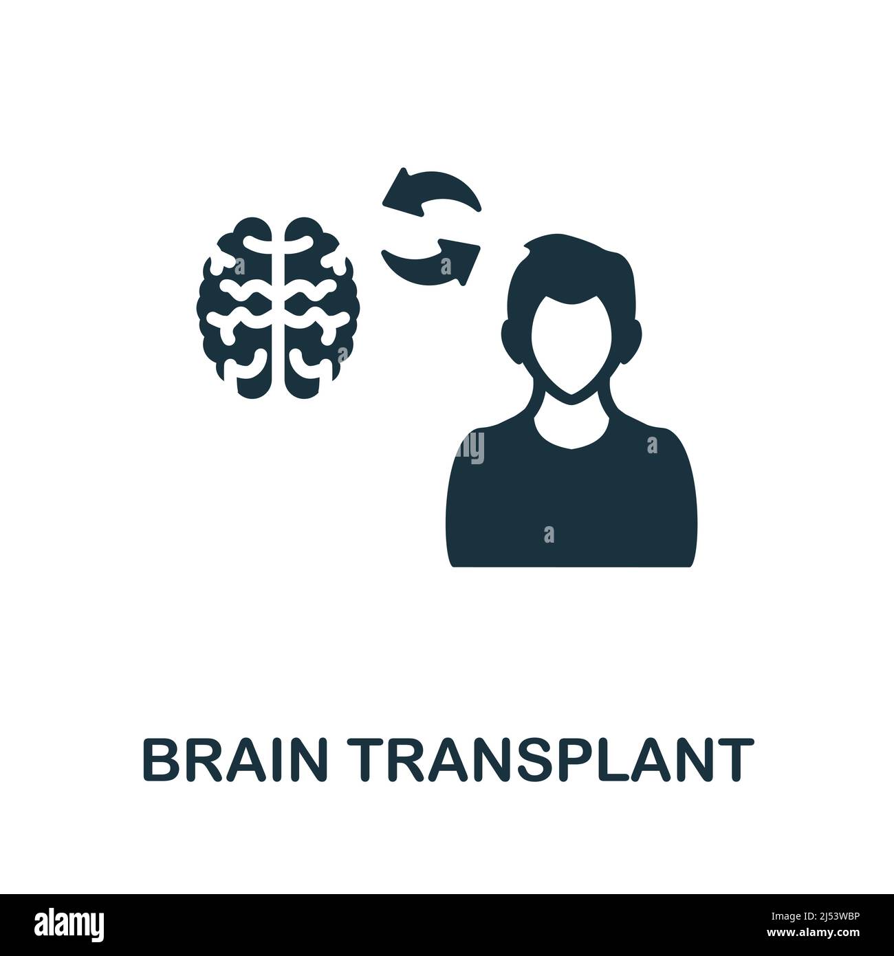 Brain Transplant flat icon. Colored element sign from transplantation ...