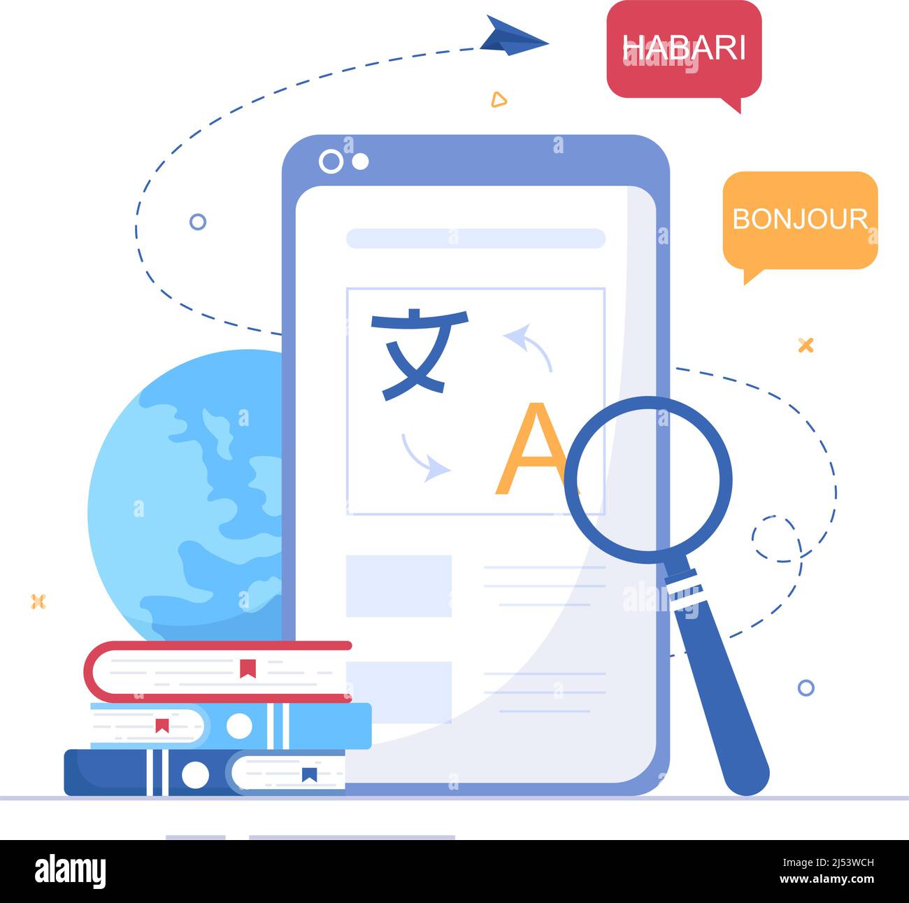 Translator Or Translation Language Illustration Say Hello In Different