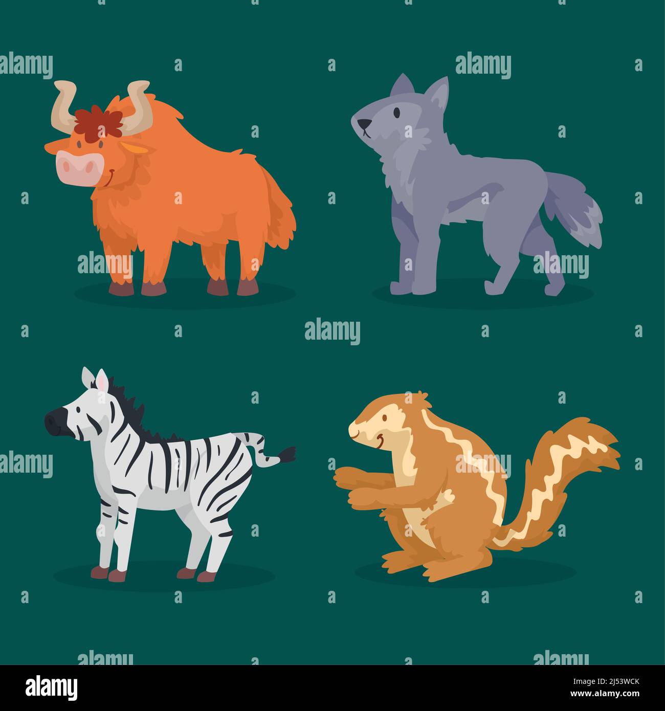 four cute animals babies Stock Vector Image & Art - Alamy