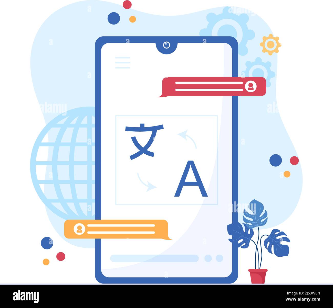 Translator or Translation Language Illustration. Say hello in Different ...