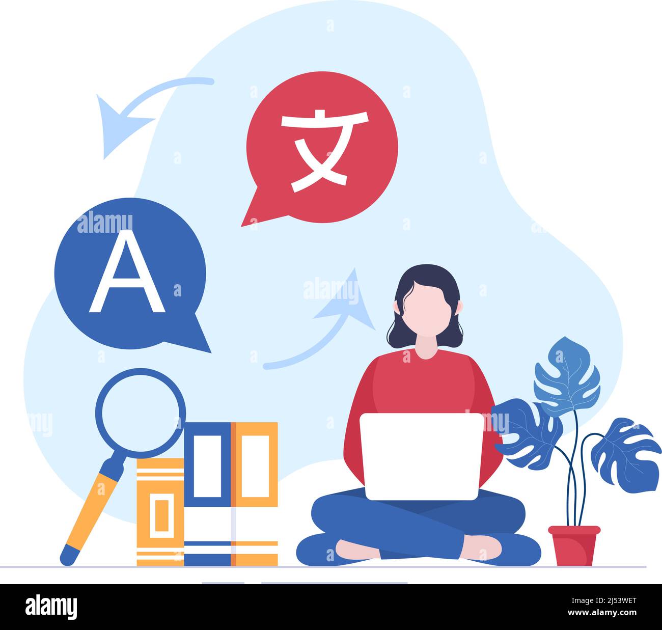 Translator or Translation Language Illustration. Say hello in Different ...