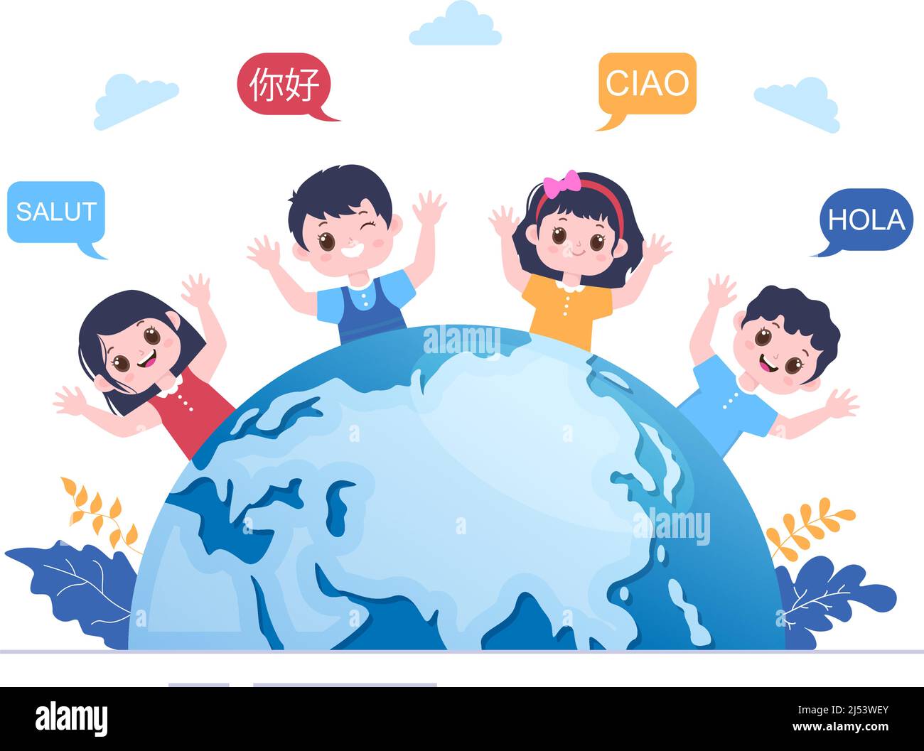 Translator Or Translation Language Illustration Say Hello In Different