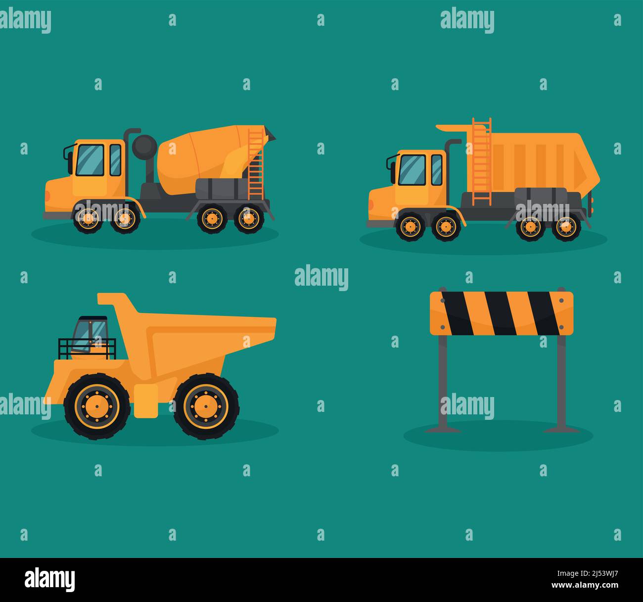 Industrial construction vehicles set Stock Vector Images - Alamy