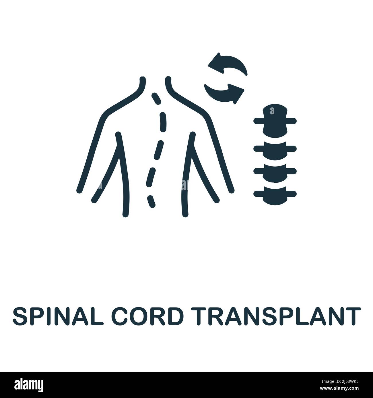 Spinal Cord Transplant flat icon. Colored element sign from ...