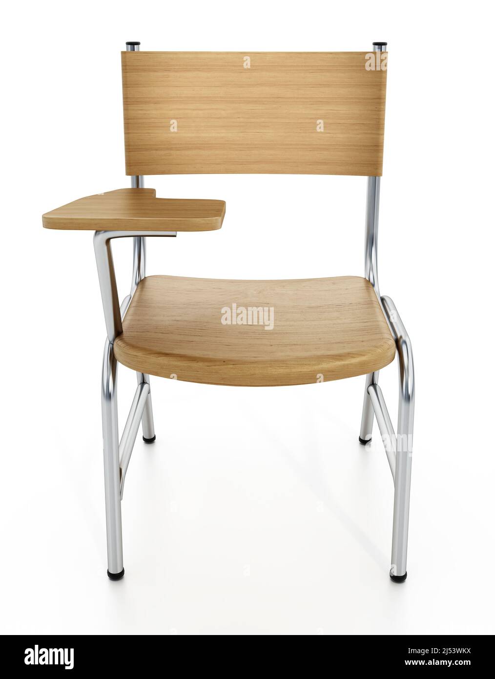 Student chair isolated on white background. 3D illustration Stock Photo ...