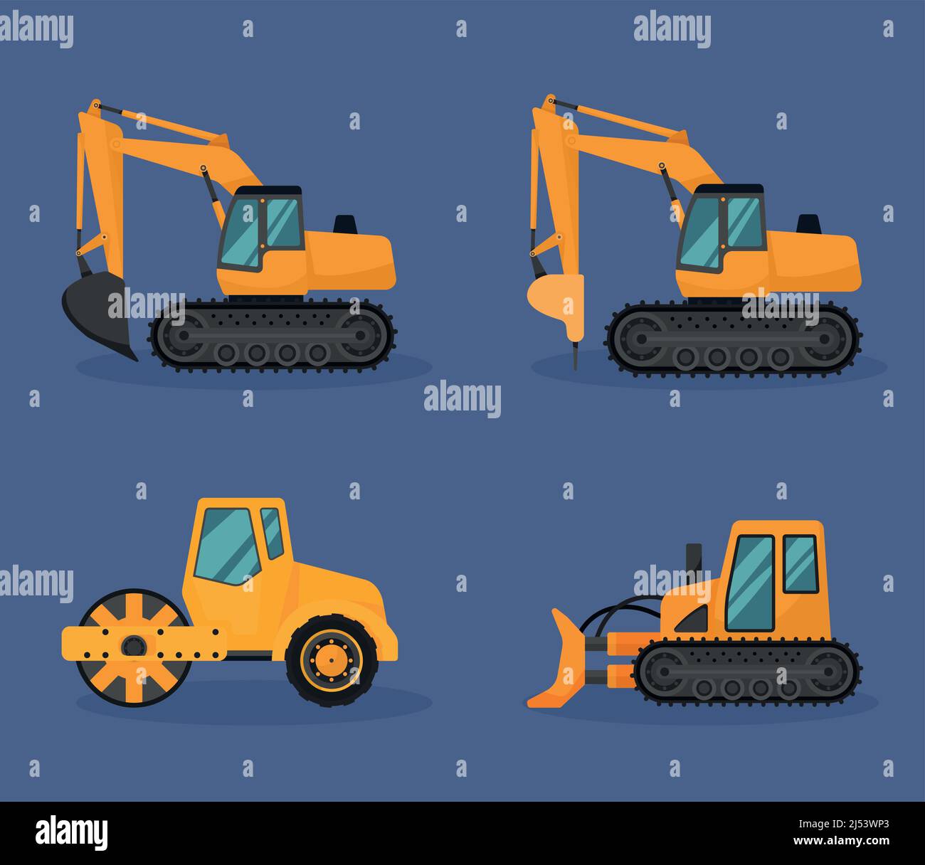 four construction vehicles icons Stock Vector Image & Art - Alamy