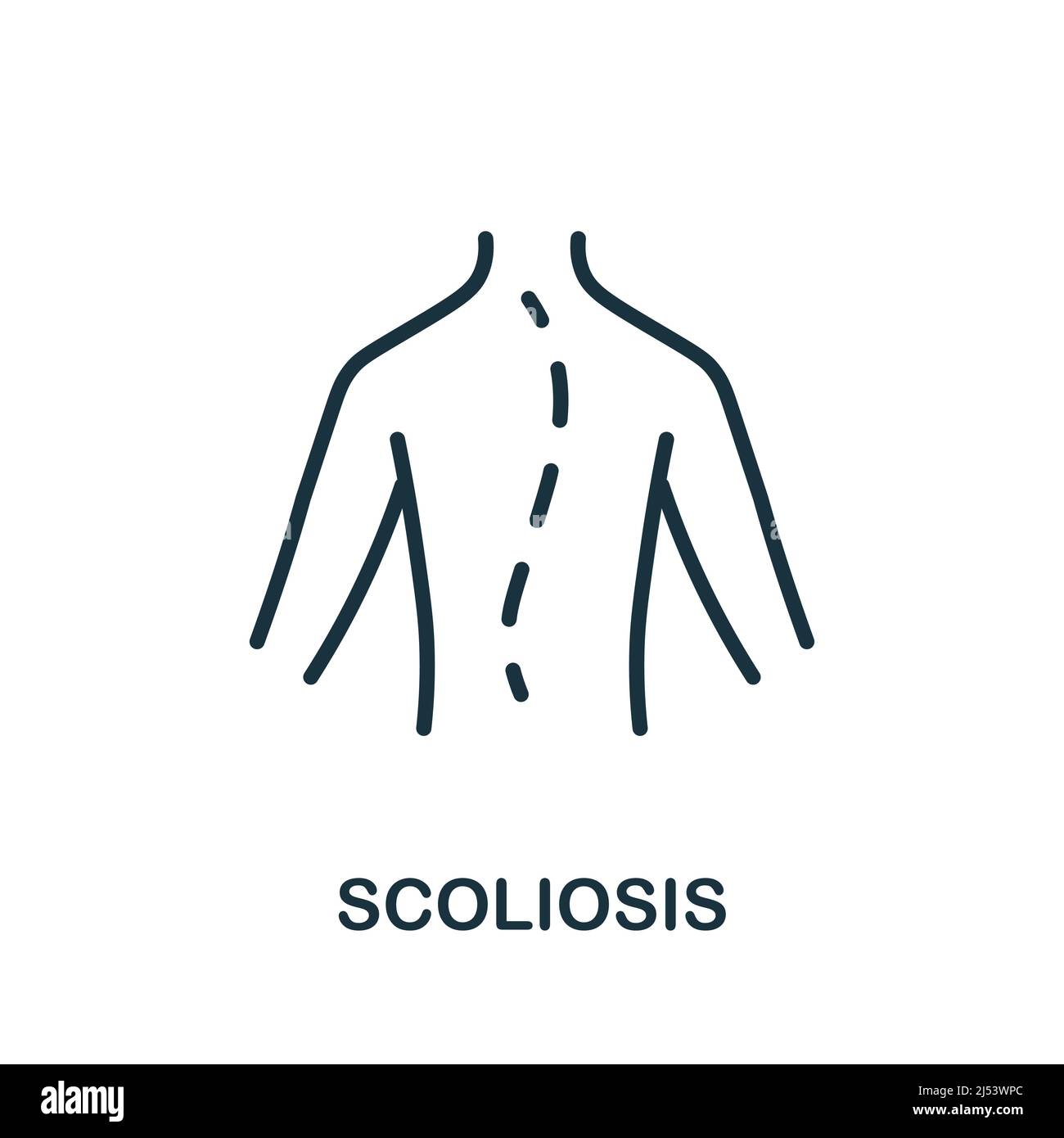 Scoliosis icon. Monochrome simple Scoliosis icon for templates, web ...