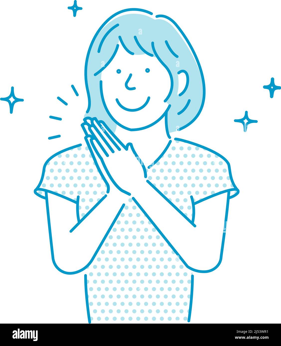 Vector illustration of a young woman cheering and expressing joy Stock ...