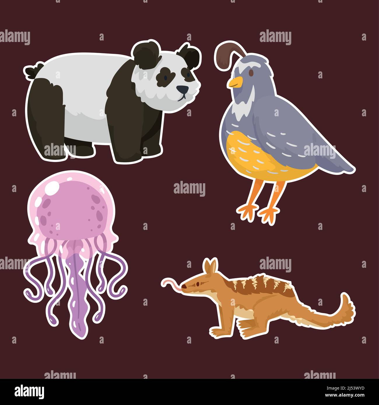 cute four animals babies Stock Vector Image & Art - Alamy